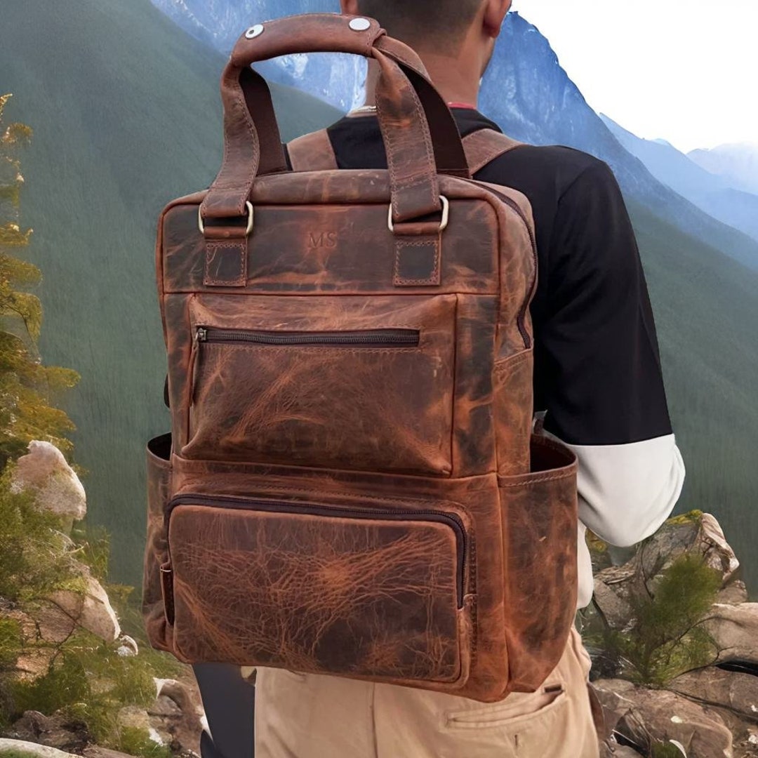 Engraved Luggage Tag Leather Backpack Women Gift for Her Travel Gift ...