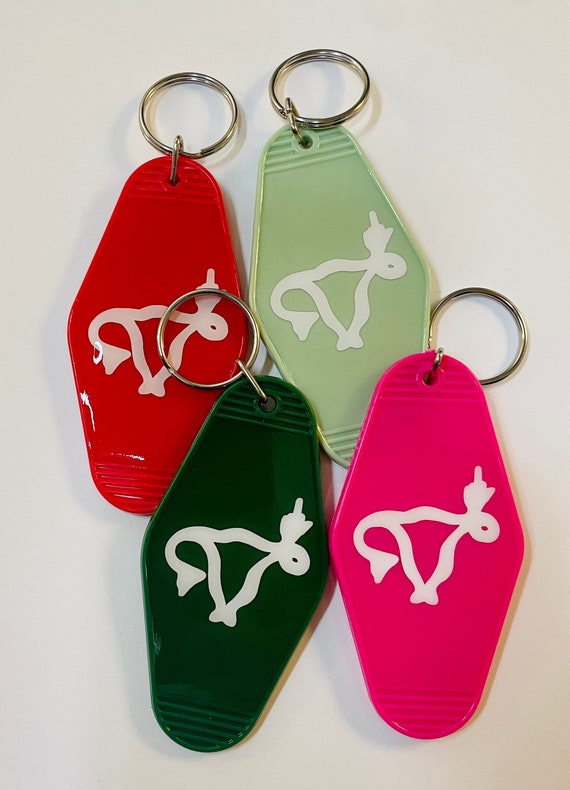 Middle Finger Uterus Plastic Vintage Style Keychain - Etsy