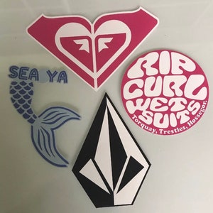 Surf Sticker Pack - Surfer Girl Roxy Quiksilver Hawaii Billabong Reef ...