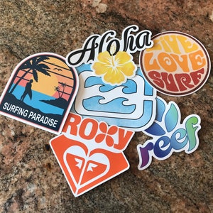 Surf Sticker Pack - Roxy Rip Curl Billabong Reef Surfer Girl Surfing - Etsy
