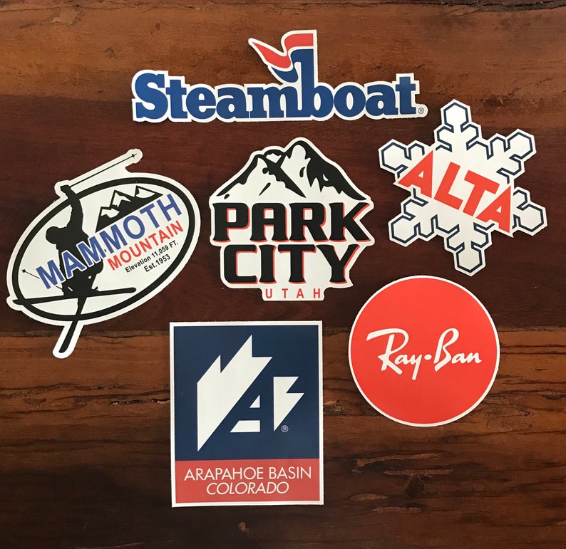 Ski Sticker Classic Pack - Aspen Volkl K2 Mammoth Rossignol Vuarnet ...