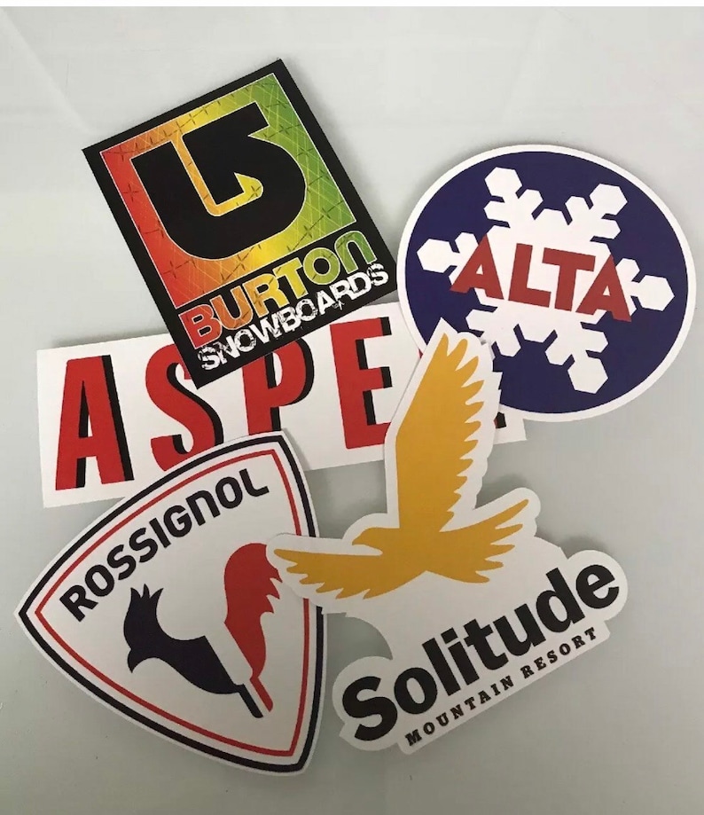 Ski Sticker Pack - Rossignol Burton Oakley Vuarnet Snowbird Alta Sun ...