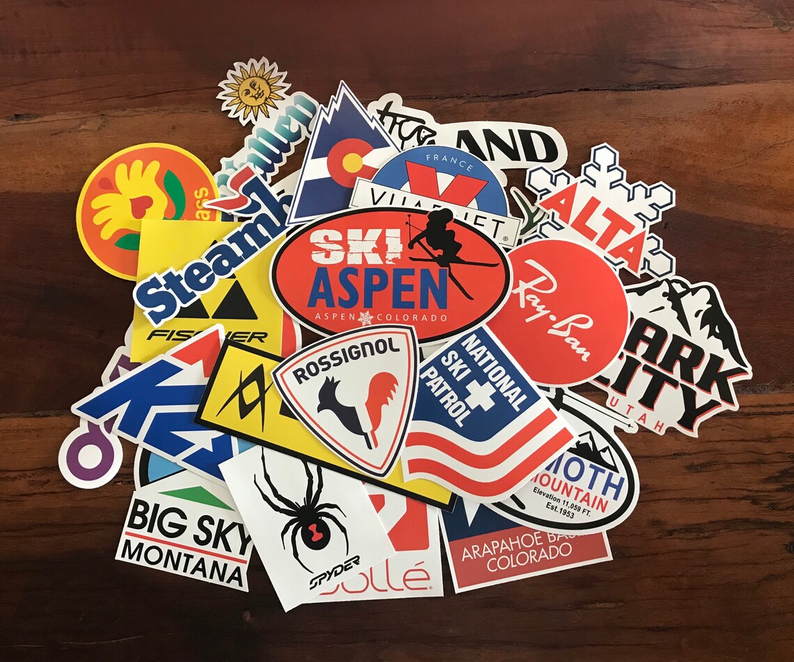 Ski Sticker Classic Pack - Aspen Volkl K2 Mammoth Rossignol Vuarnet ...