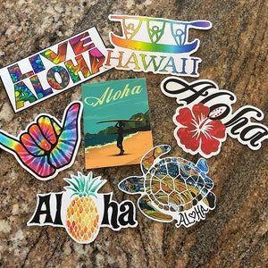 Aloha Sticker Pack Surf Hawaii Aloha Shaka Ohana Islands Waves Sea ...
