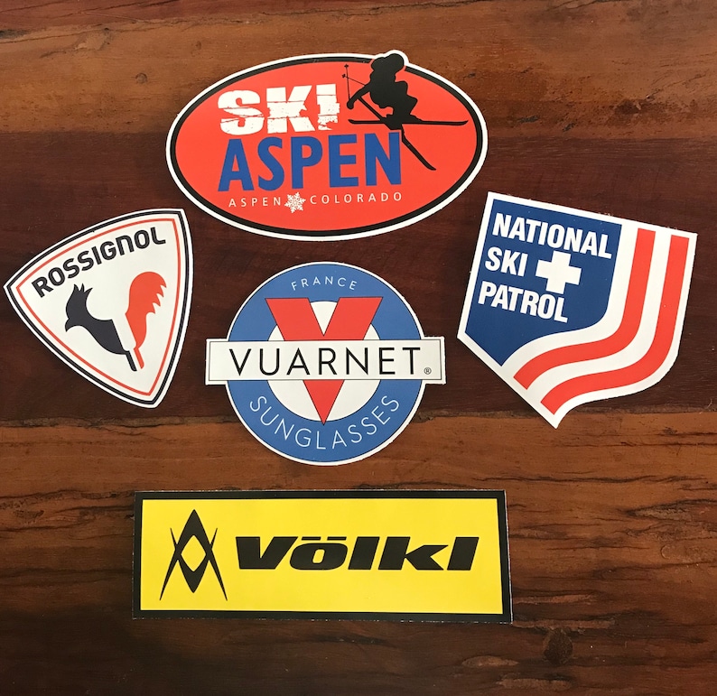 Ski Sticker Classic Pack - Aspen Volkl K2 Mammoth Rossignol Vuarnet ...