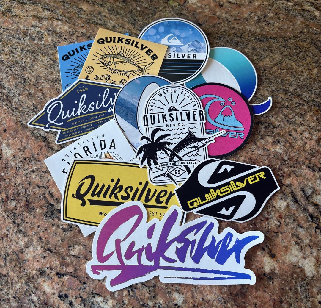 Quicksilver Sticker Pack / Lot - 12 Surfer Vinyl Decals - Etsy
