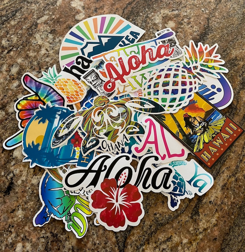 Aloha Sticker Pack Surf Hawaii Aloha Shaka Ohana Islands - Etsy