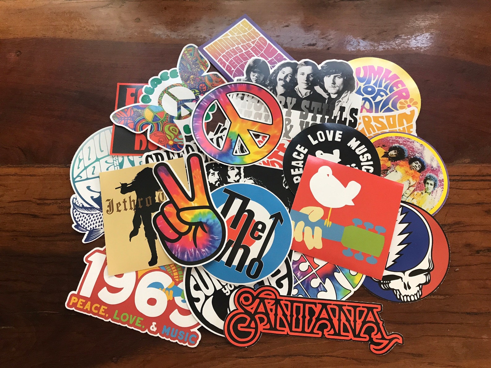 Woodstock Music Festival Sticker Pack Santana Jimi Hendix - Etsy
