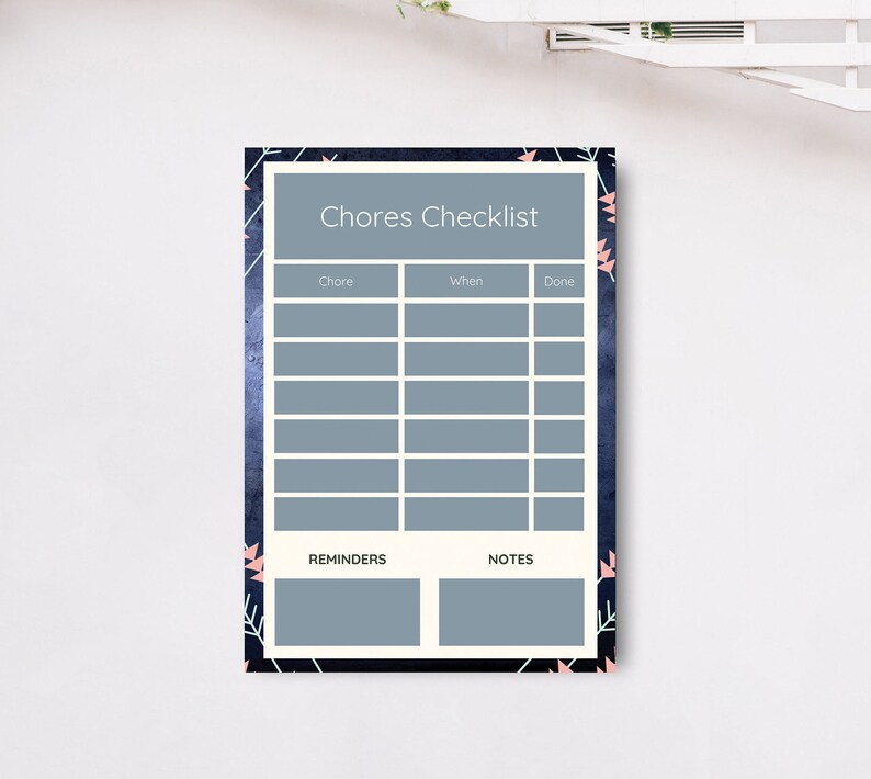 Chores Chart Daily Task List Printable Checklist - Etsy