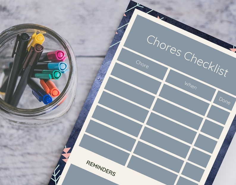 Chores Chart Daily Task List Printable Checklist - Etsy