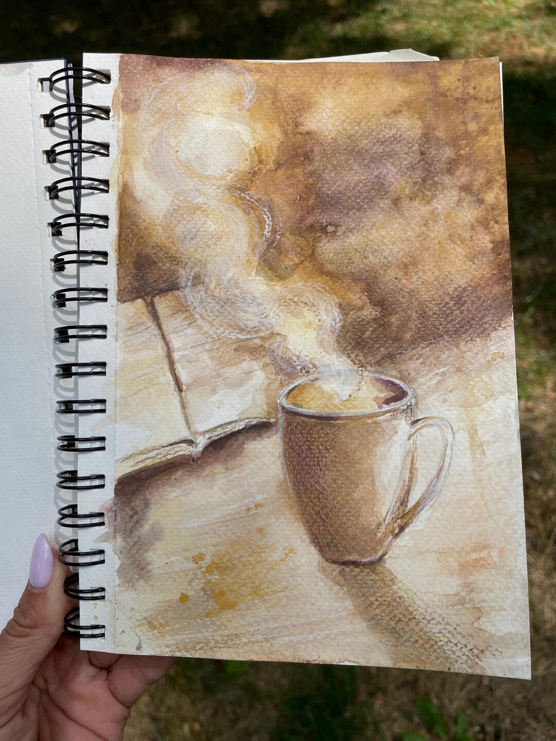 Coffe Art, Watercolour Art, Handmade Painting, Coffee Cup Painting ...