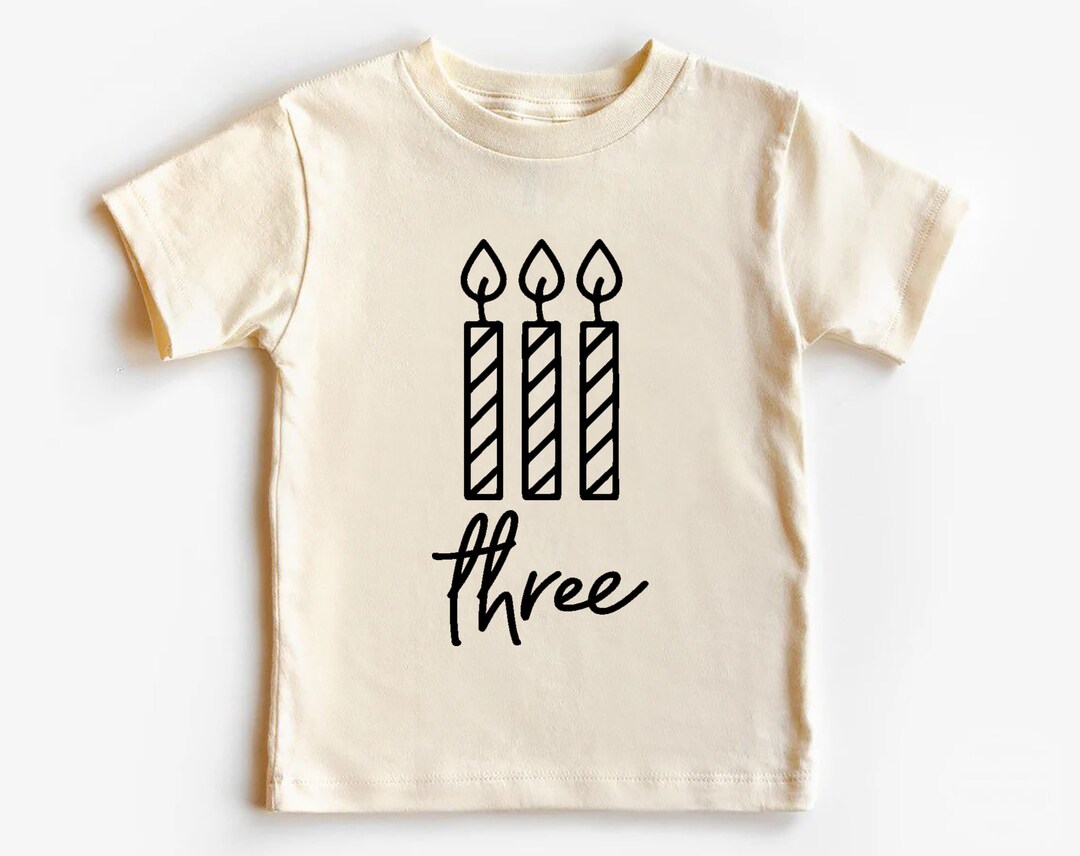 3rd Birthday Toddler Shirt, Kids Birthday Shirt, Third Birthday Natural Toddler Tee, Im Three ...