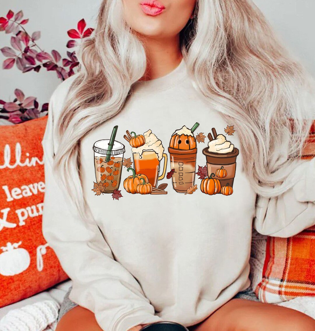 Fall Coffee Sweater, Cute Fall Sweatshirt, Coffee Lover Shirt ...