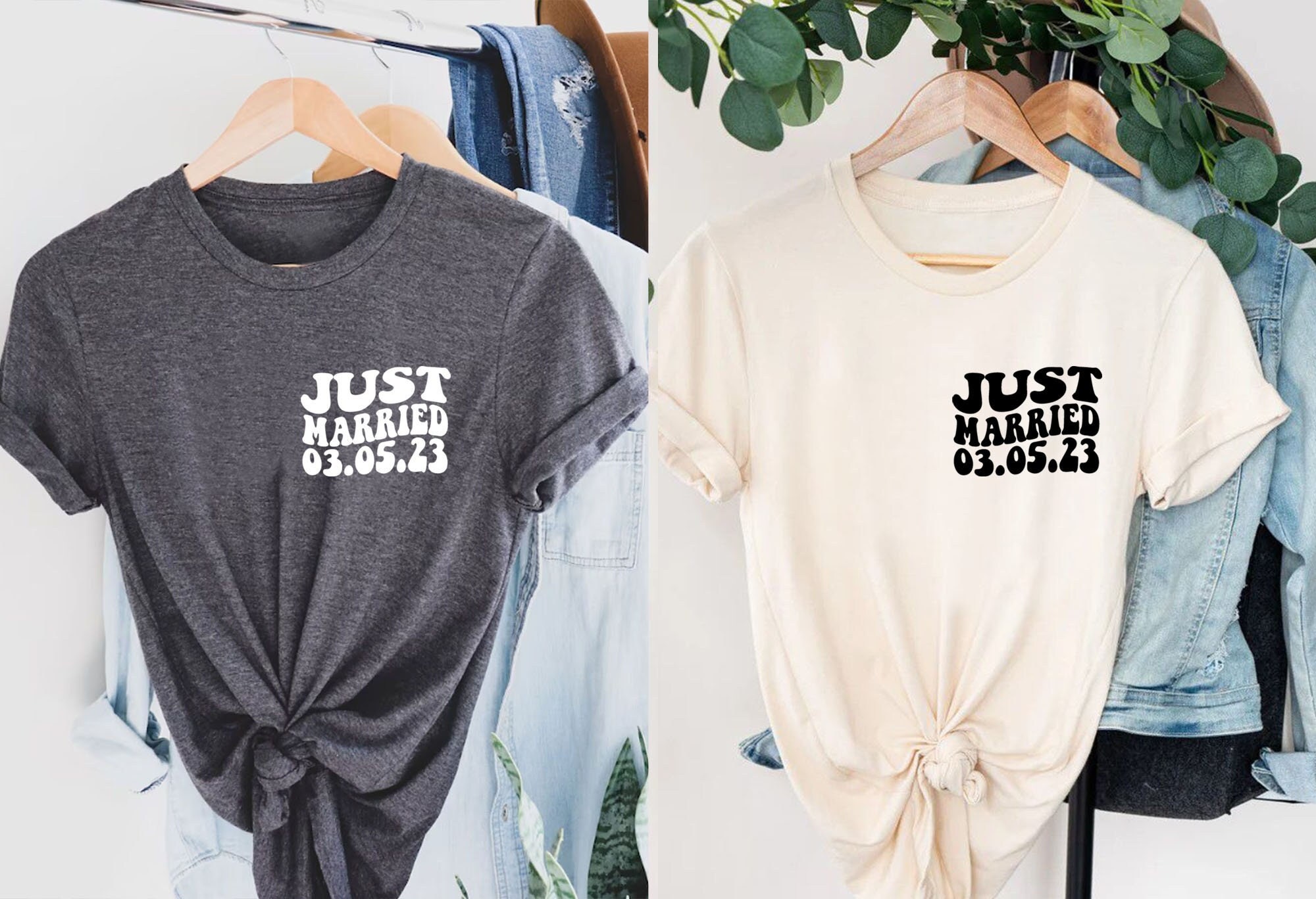 Personalized Just Married Wedding Date Shirt, Comfort Colors Custom, Mr ...