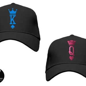 King and Queen, Couple Hats, His and Hers Couple Caps, Couple Gift ...