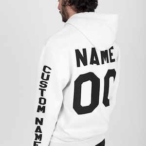 Personalized Name Hoodie, Custom Name on Sleeve, Custom Name Sleeve ...