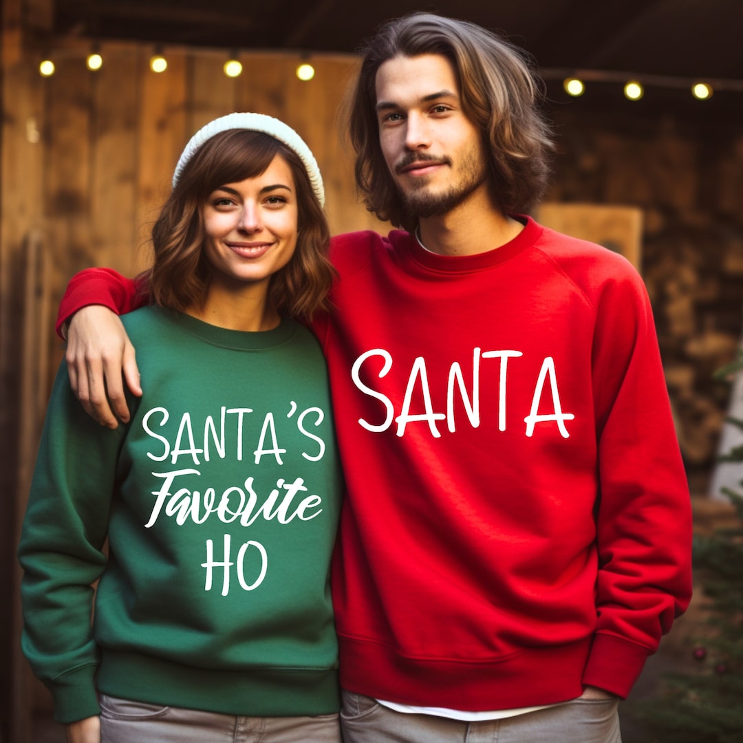 Christmas Couple Sweaters Set, Couples Winter Sweatshirts, Funny ...