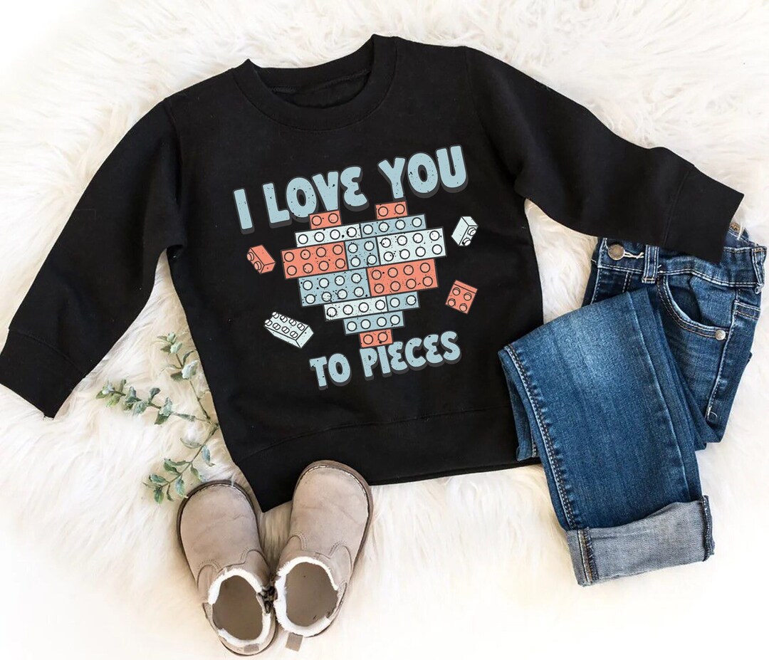 I Love You to Pieces Valentines Day, Kids Valentines Day Shirt, Toddler & Youth Tee, Boys ...