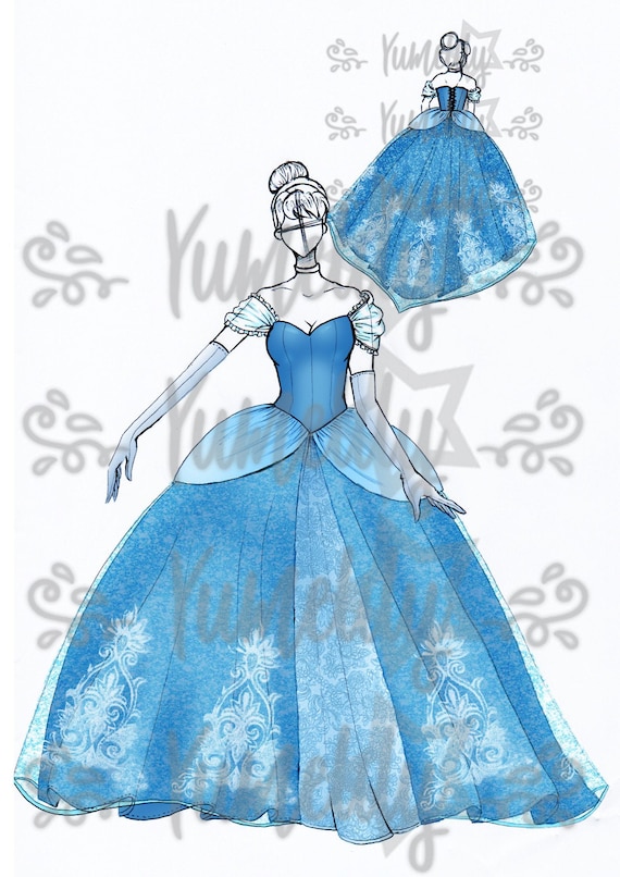 Cinderella Ball Gown Drawing