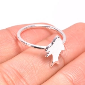 Cute Fish Shape Ring, Stacking Ring, 925 Sterling Silver Ring, Everyday ...