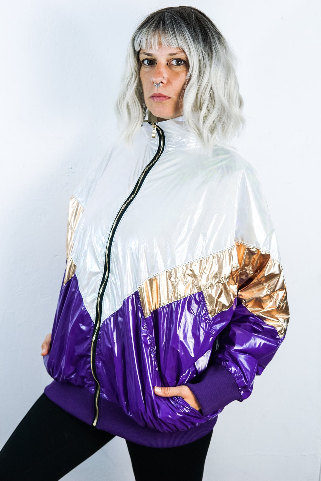 Cold Gold Rave Jacket, 80's Inspired, Unique Disco Style, Party ...