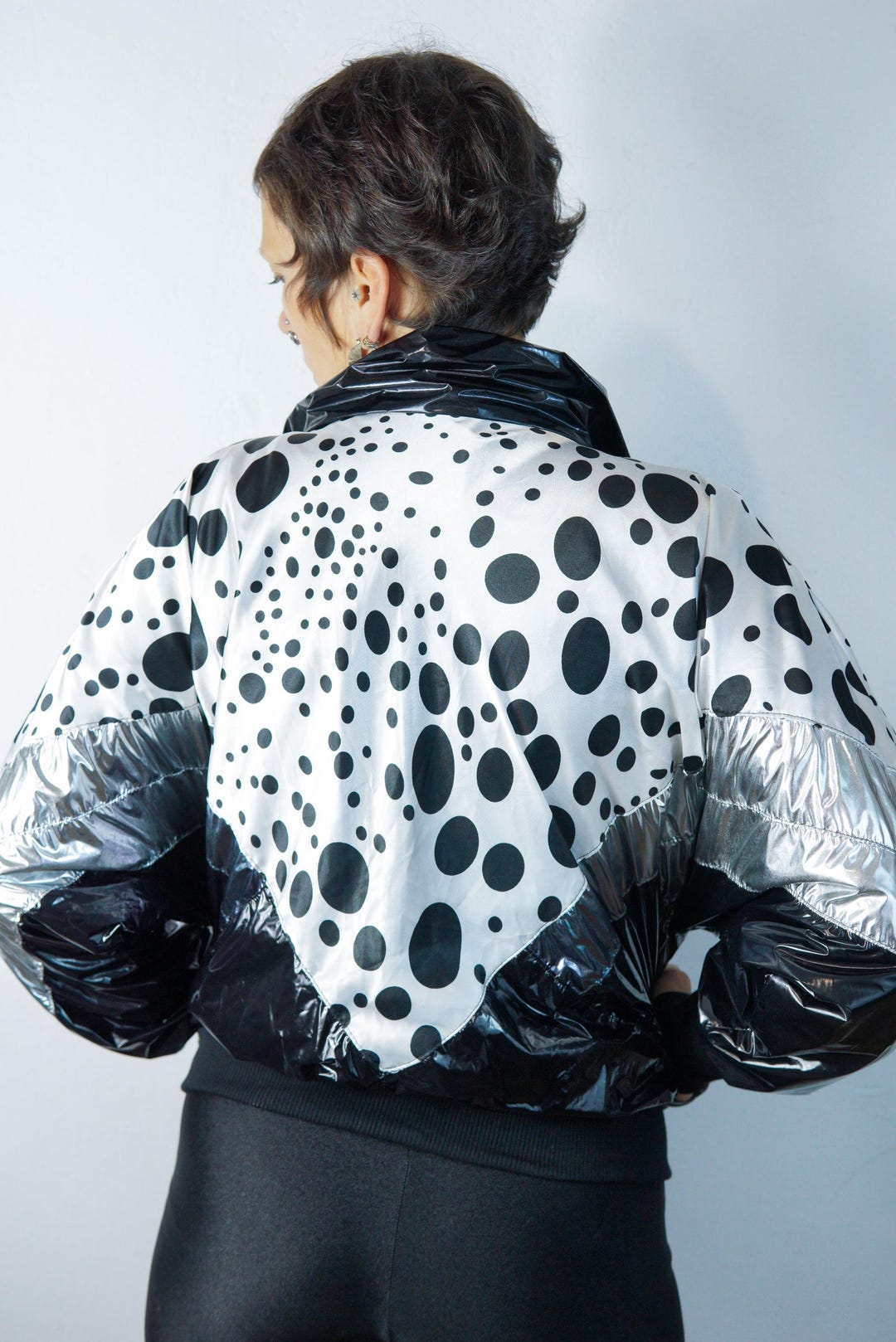 Jacket, Reflective Bomber Jacket 80's Inspired, Outwear, Unique Disco ...