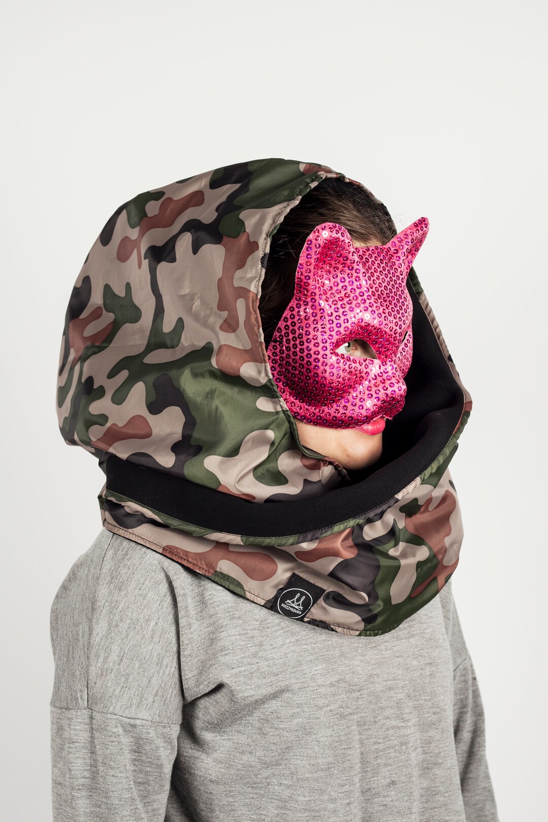 Snood, Hood, Winter Outfit Double Side, Autumn Hooded Scraf, Hoodie ...
