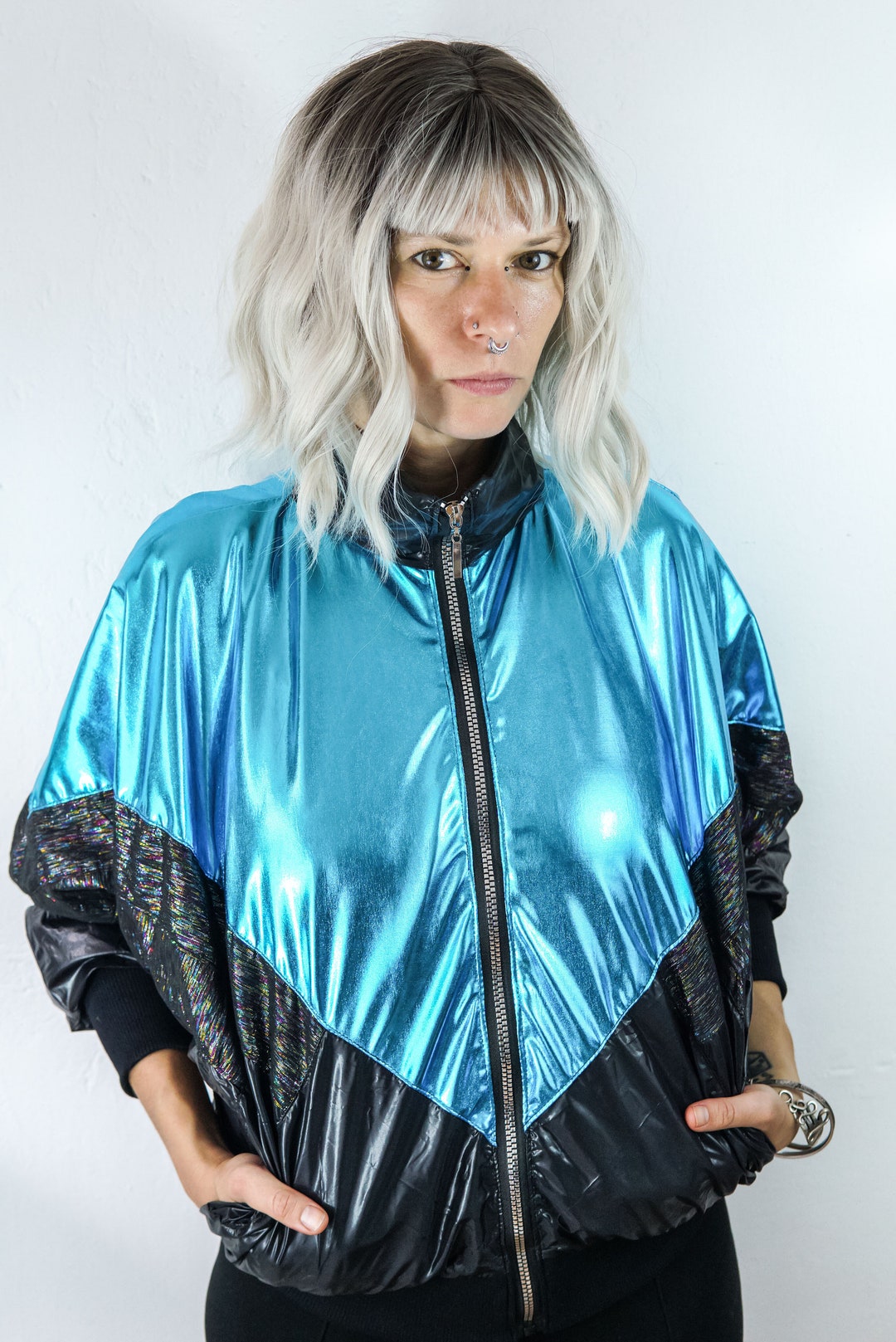 Jacket, Windbreaker, Jacket 80's Inspired, Snake Pattern Outwear ...