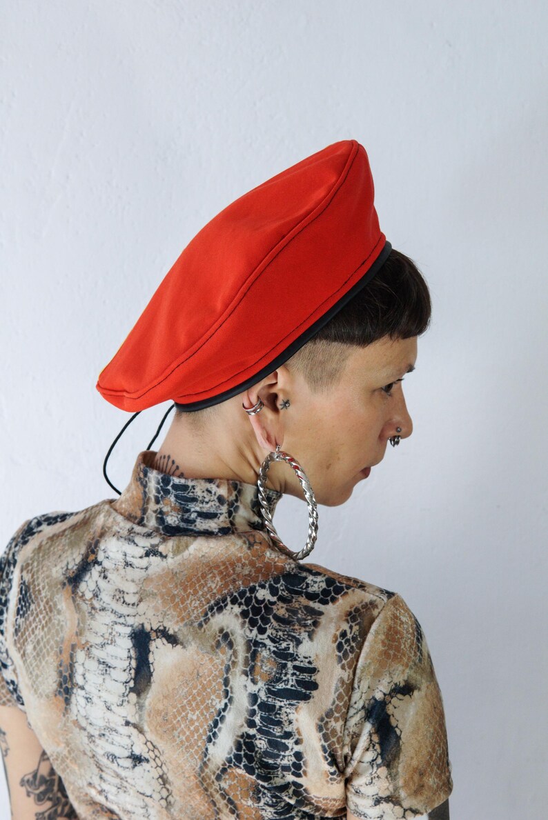 Upcycled Beret | Handmade Streetwear Hat | Eco-friendly Fashion ...