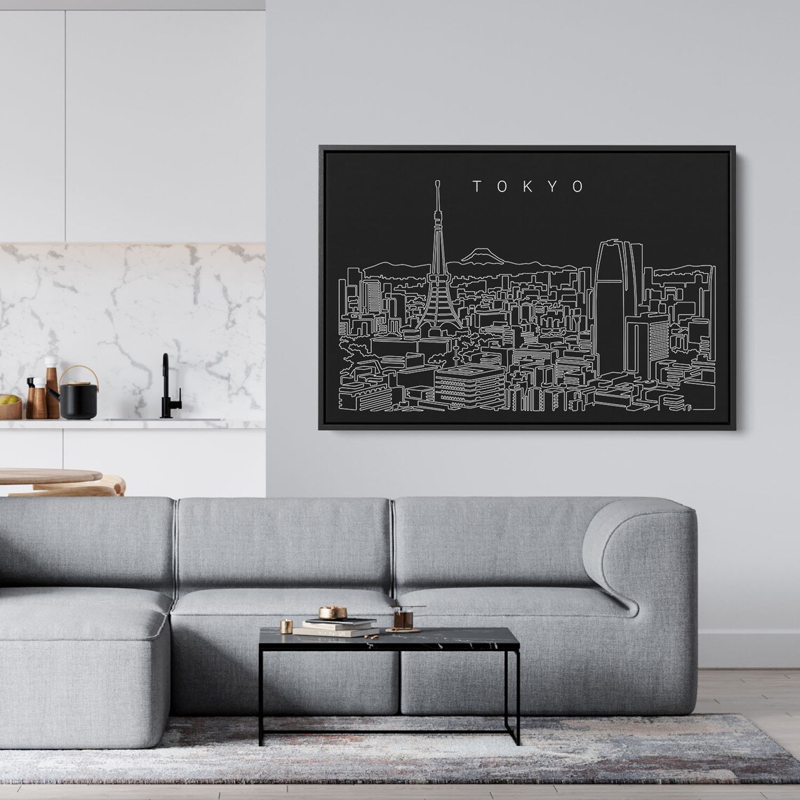 Tokyo Skyline Canvas Wall Art - Tokyo Japan Canvas Art Print With ...