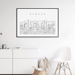 Denver Skyline Wall Art - Denver City Art Print - Denver Colorado ...