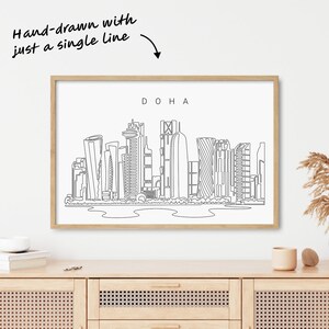 Doha Skyline Art Print -qatar Wall Art With Doha Cityscape as Single ...