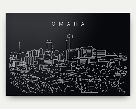 Omaha Skyline Art Print Omaha Wall Art With Cityscape as One | Etsy