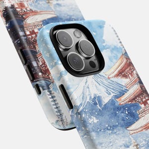 Japan Phone Case With Mount Fuji and Pagoda Watercolor Art, Japanese ...