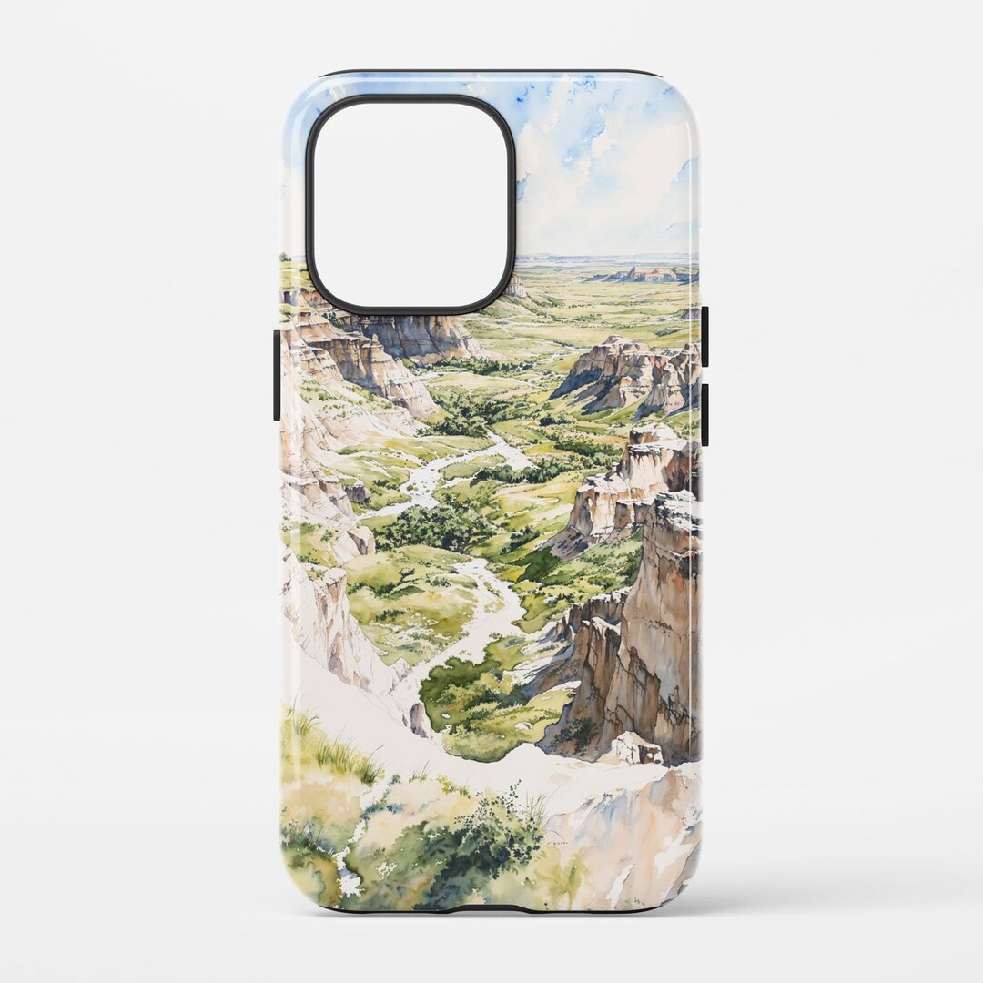 Theodore Roosevelt National Park Phone Case With Watercolor Art ...