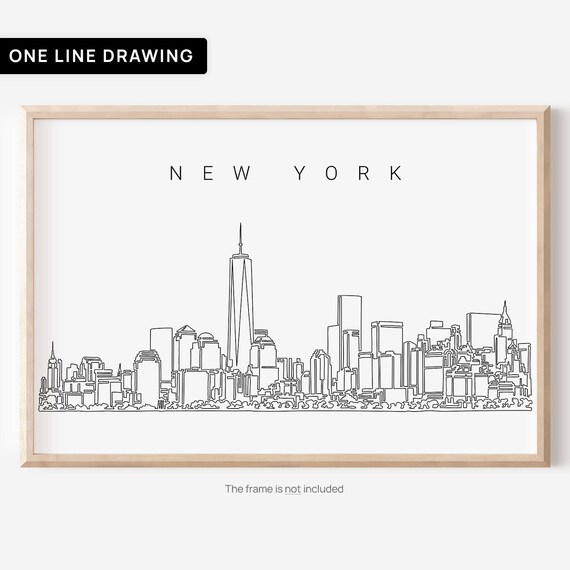 Simple New York Skyline Drawing