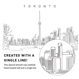 Toronto Printable Wall Art - Toronto Skyline as Single Line Art ...