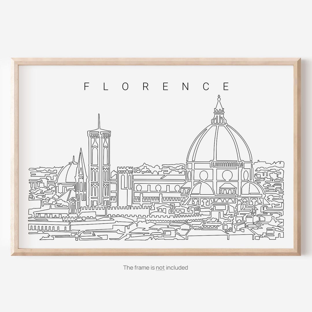 Florence Italy Art Print - Florence Skyline Wall Art With One Line ...