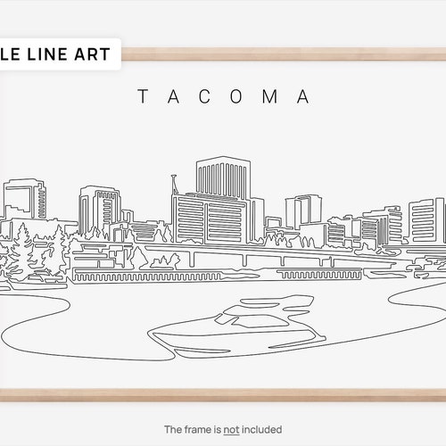 Tacoma Washington Poster Skyline Art Print Item T1325 - Etsy