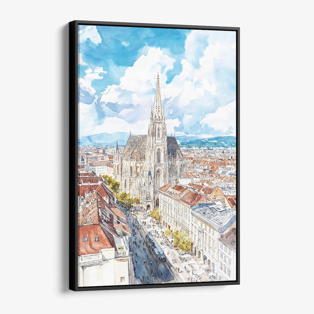 Vienna Canvas Print: Watercolor Cityscape Wall Art - Etsy