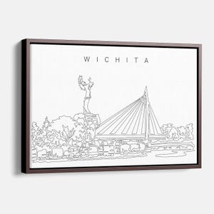 Wichita Kansas Skyline Canvas Art Print - Wichita Canvas Wall Art With ...