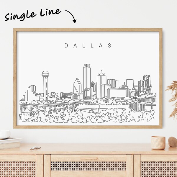 Dallas Skyline Wall Art - Etsy