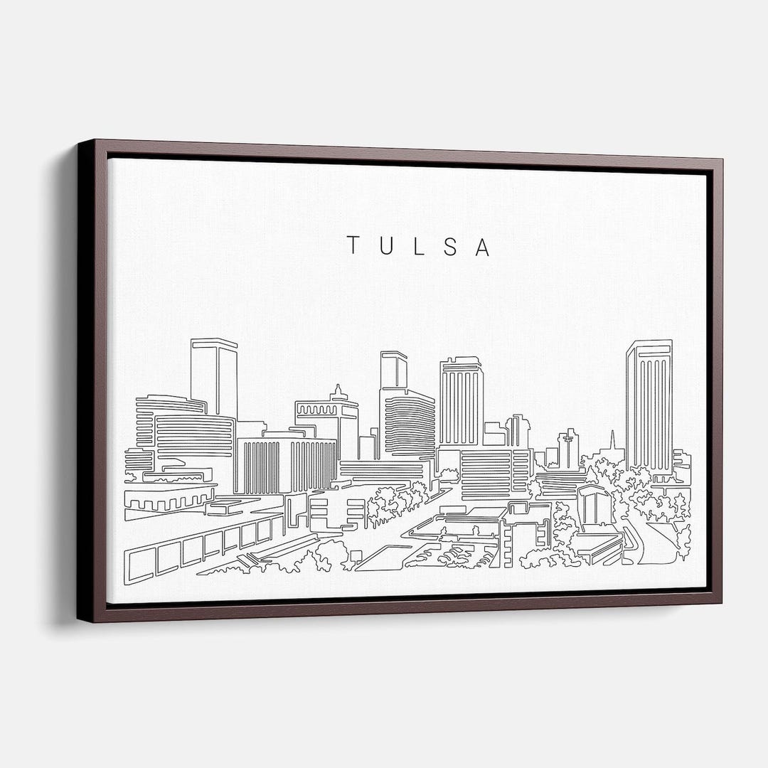 Tulsa Skyline Wall Art - Tulsa Oklahoma Canvas Art Print With Skyline ...