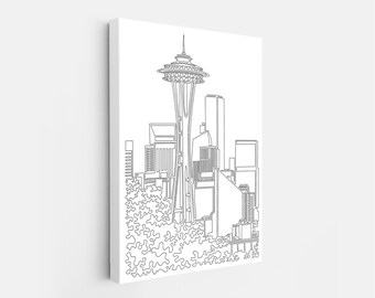 One Line Drawing Seattle - Etsy