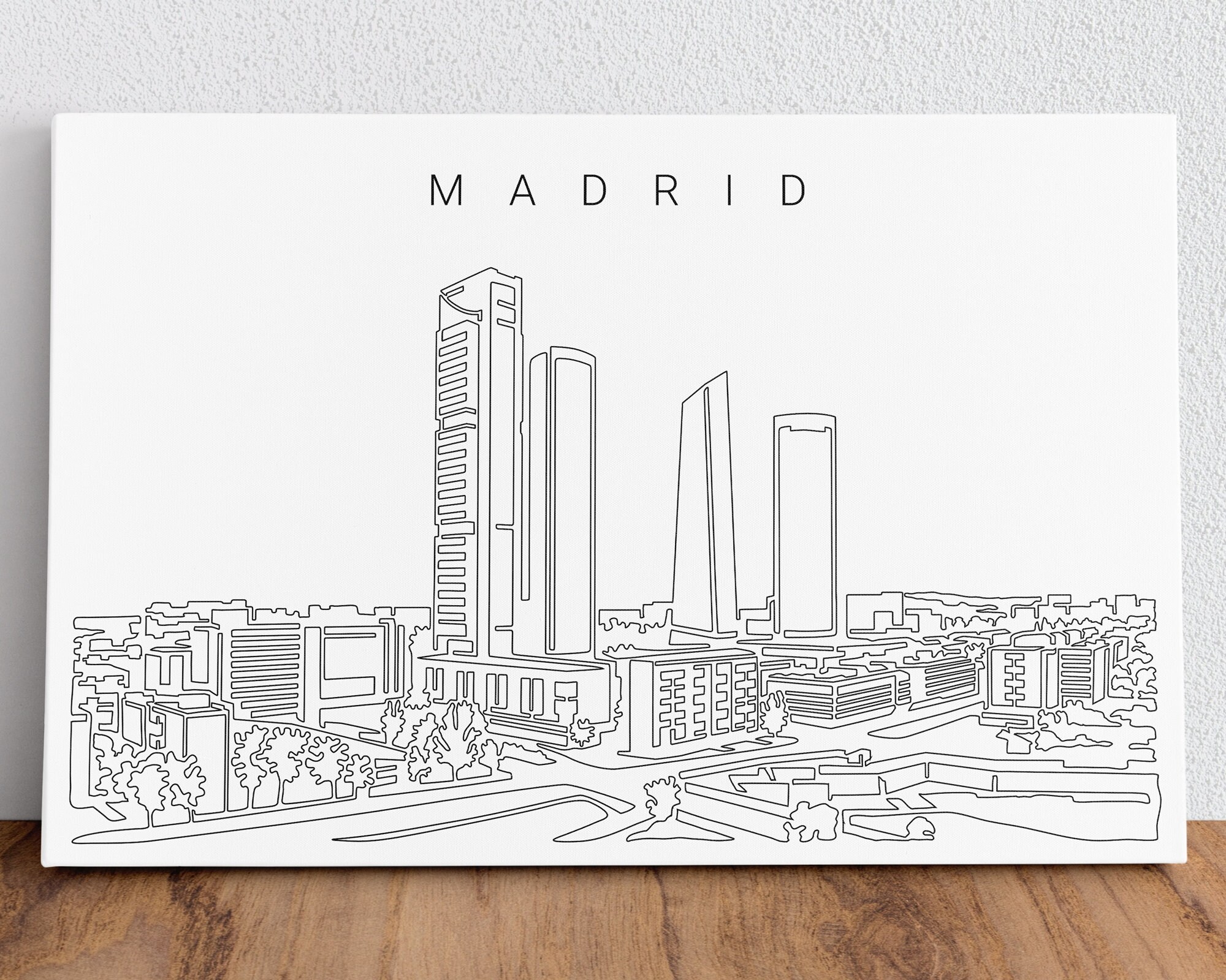 Madrid Skyline Canvas Wall Art Madrid Canvas Art Print with | Etsy