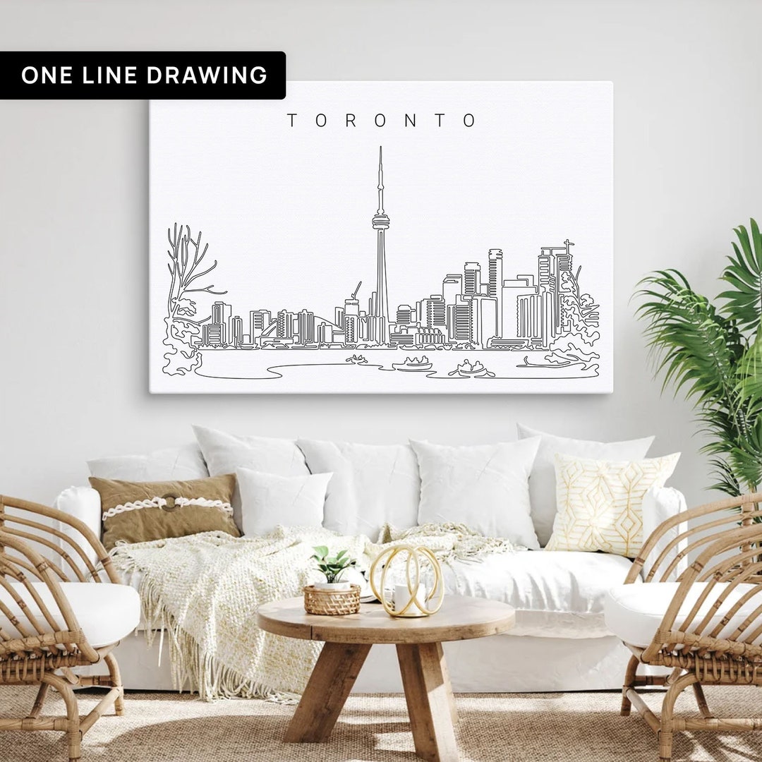 Toronto Canada Canvas Wall Art Toronto Skyline Canvas Art - Etsy