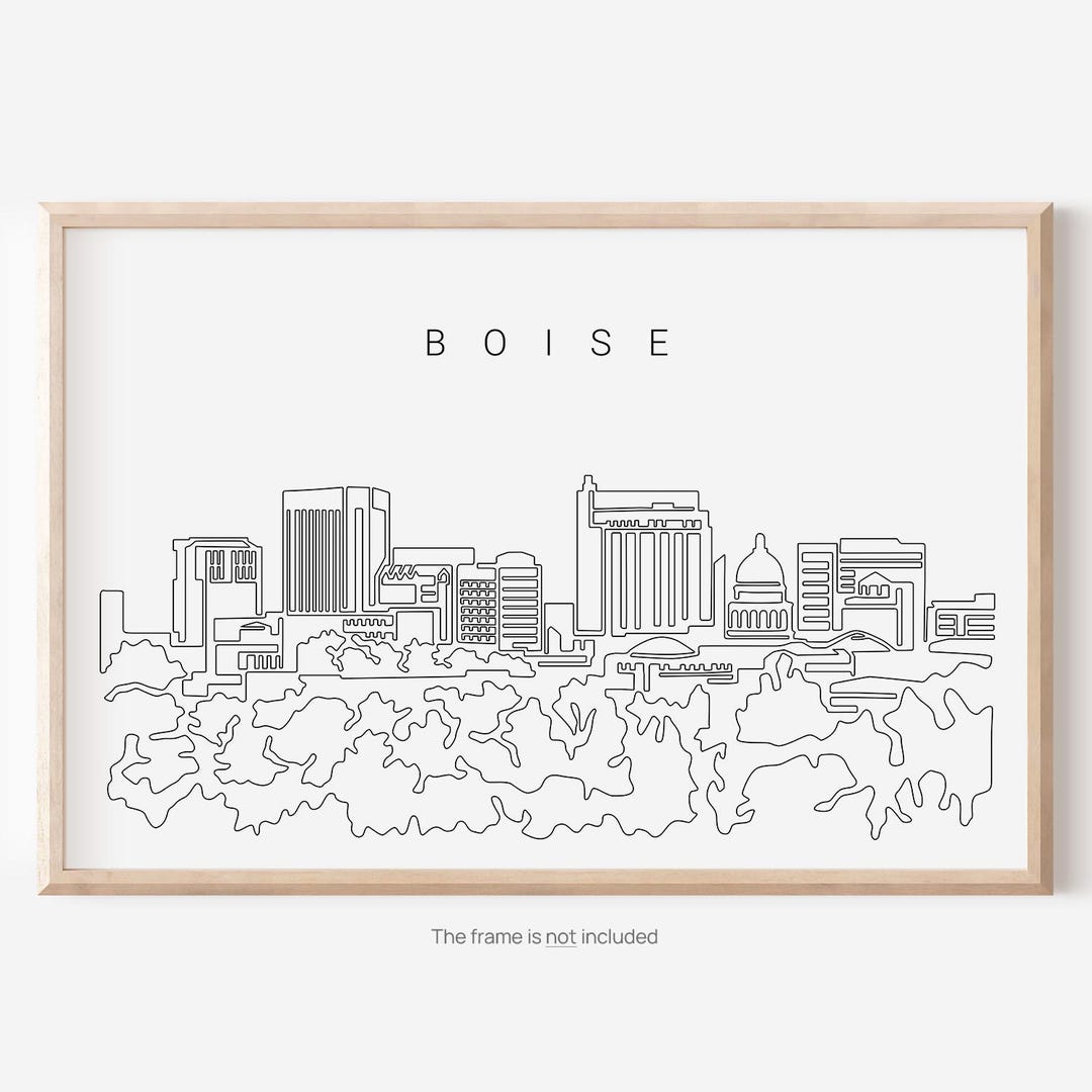 Boise Idaho Skyline Wall Art - Boise Idaho Art Print - Boise Poster ...