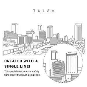 Tulsa Printable Wall Art - Tulsa Skyline Single Line Art - Digital ...