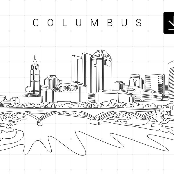 Columbus Skyline - Etsy