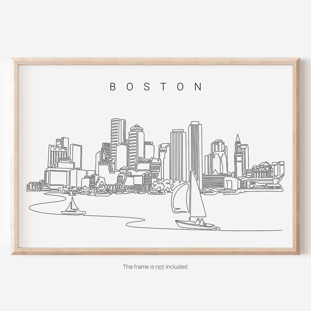 Boston Skyline Wall Art - Boston Print Wall Decor - Boston Art Home ...